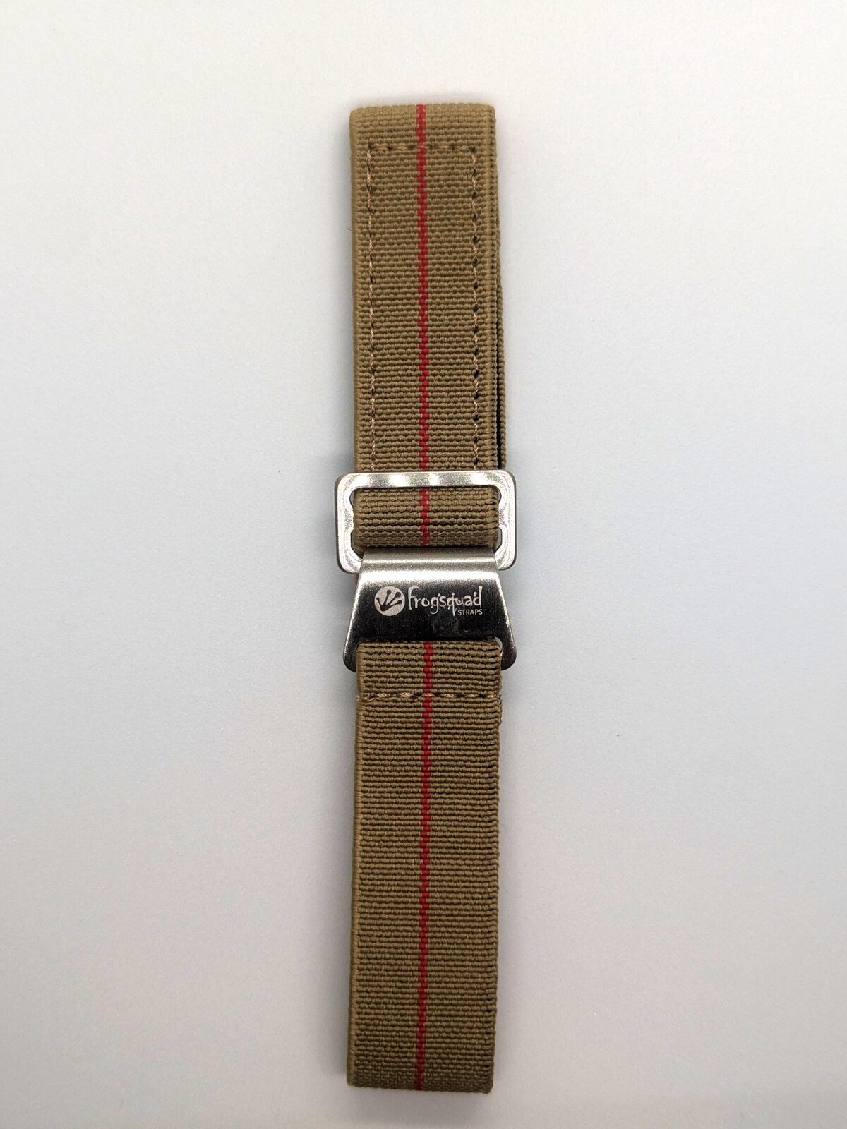 22mm Tan and Red Elastic Paratrooper Watch Strap | Watch Straps Australia